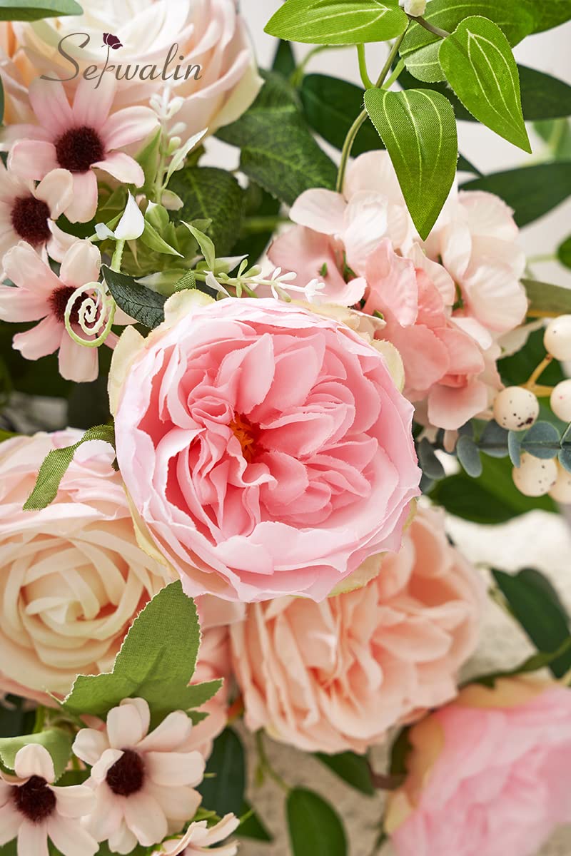Serwalin Artificial Flowers Pink Wedding Flowers Silk Flowers with Stems Fake Cake Flowers for Wedding Bouquets Centerpieces Spring Decor Baby Shower Decoration