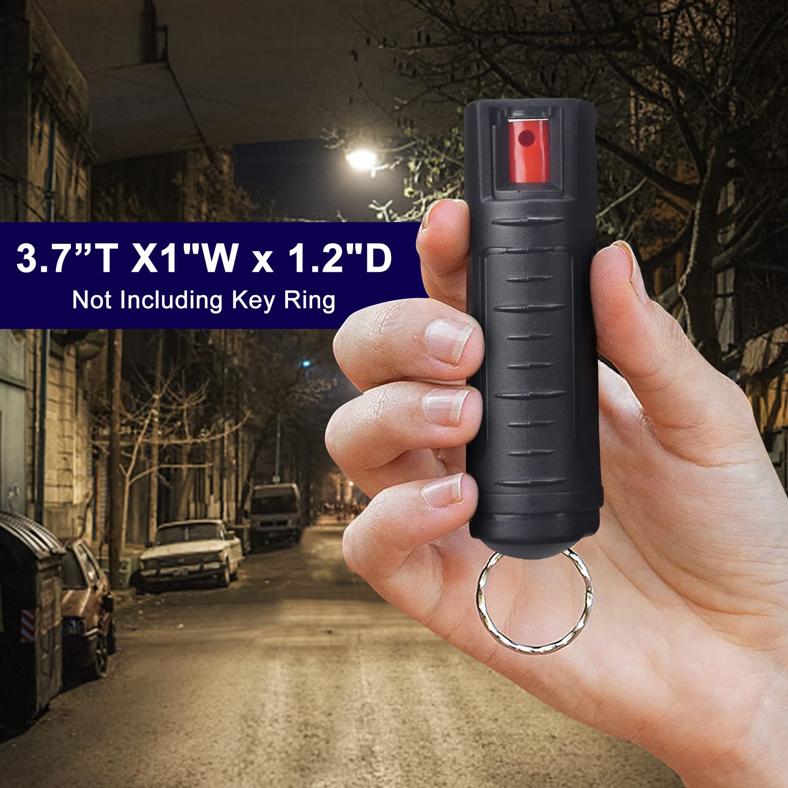 XinJuns Self-Defense Kit w/ Red Pepper Spray & Painful 2.0 µC Stun Gun Flashlight, 25 Burst, 10 Foot (3 M) Range, 120 Lumens, Rechargeable, Safety Switch, Includes Belt Holster(Black Gun)