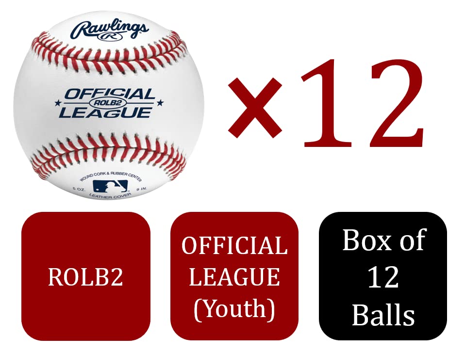 Rawlings | Official League Recreational Use Practice Practice Baseballs | ROLB2 | Youth/12U | 12 Count