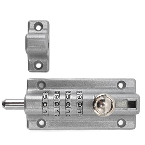 Secure Home with Digital Lock Anti Theft Combo Password Household Doorbolt Ideal for Pool Maintenance Kits (Silver Latch Lock)