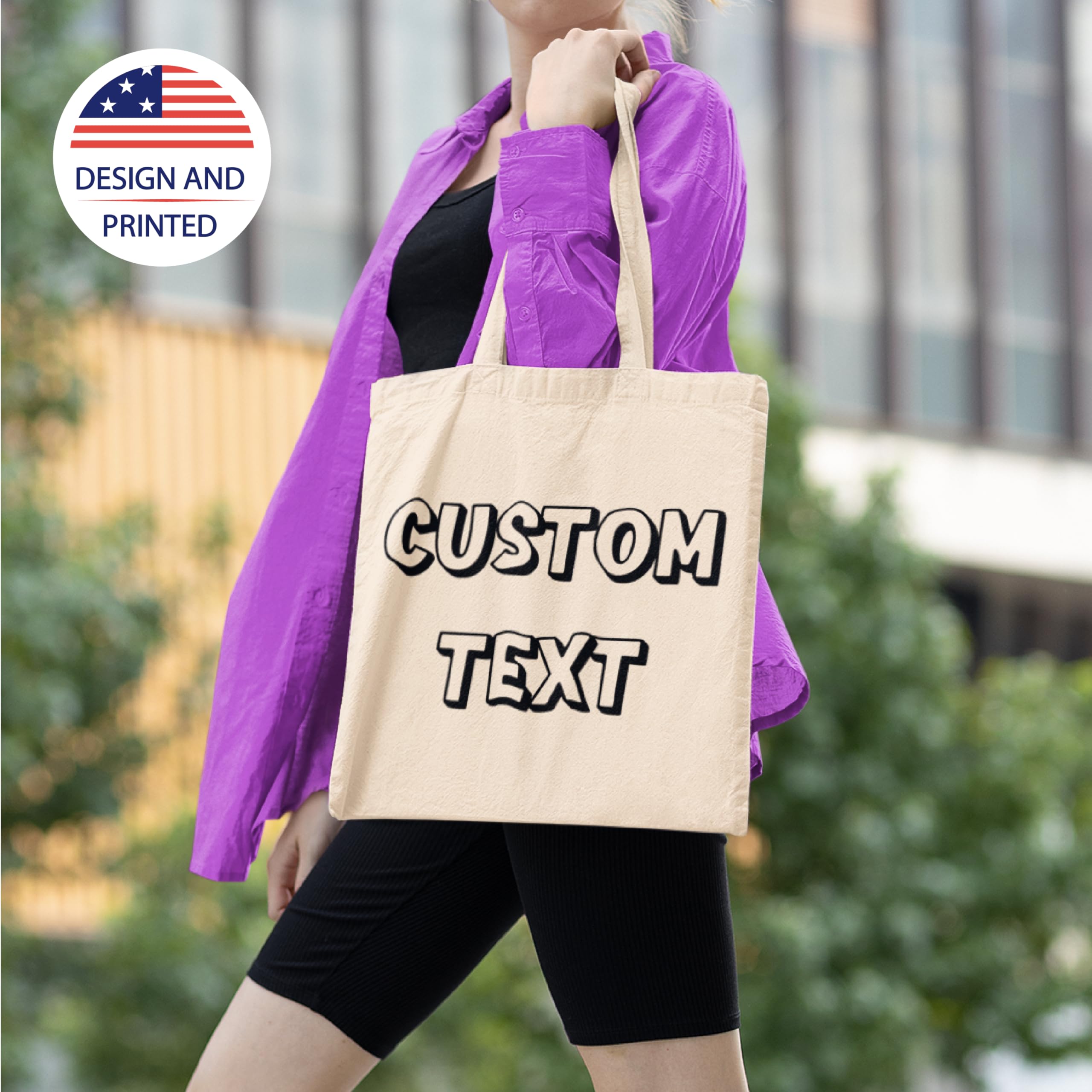 Personalized Your Text Here Tote Bag β Customized Bridesmaid Shoulder Bag β Custom Beach Canvas Shoulder Bag β Customize Grocery Bag