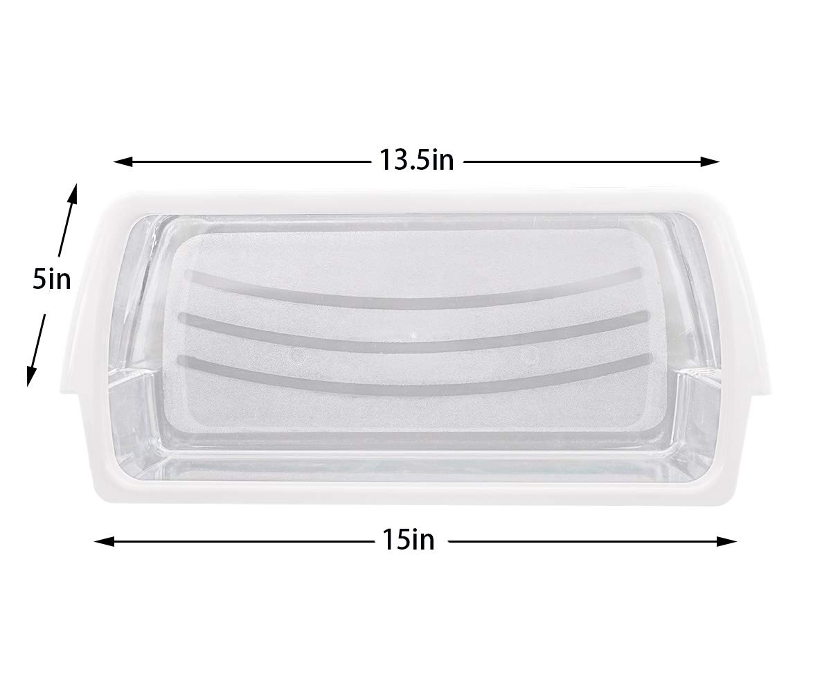 Siwdoy (Pack of 2 W10321304 Door Shelf Bin Compatible with Whirlpool Refrigerator Replaces WPW10321304 AP6019471 2179575 PS11752778, Clear