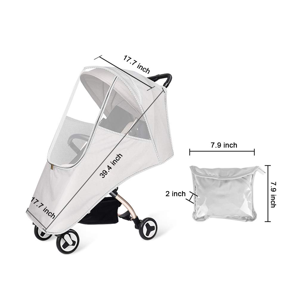 Tieesa Stroller Rain Cover Universal Size, Baby Travel Weather Shield, Weather Cover for Stroller, Windproof Rainproof Snowproof Dustproof Sunshade
