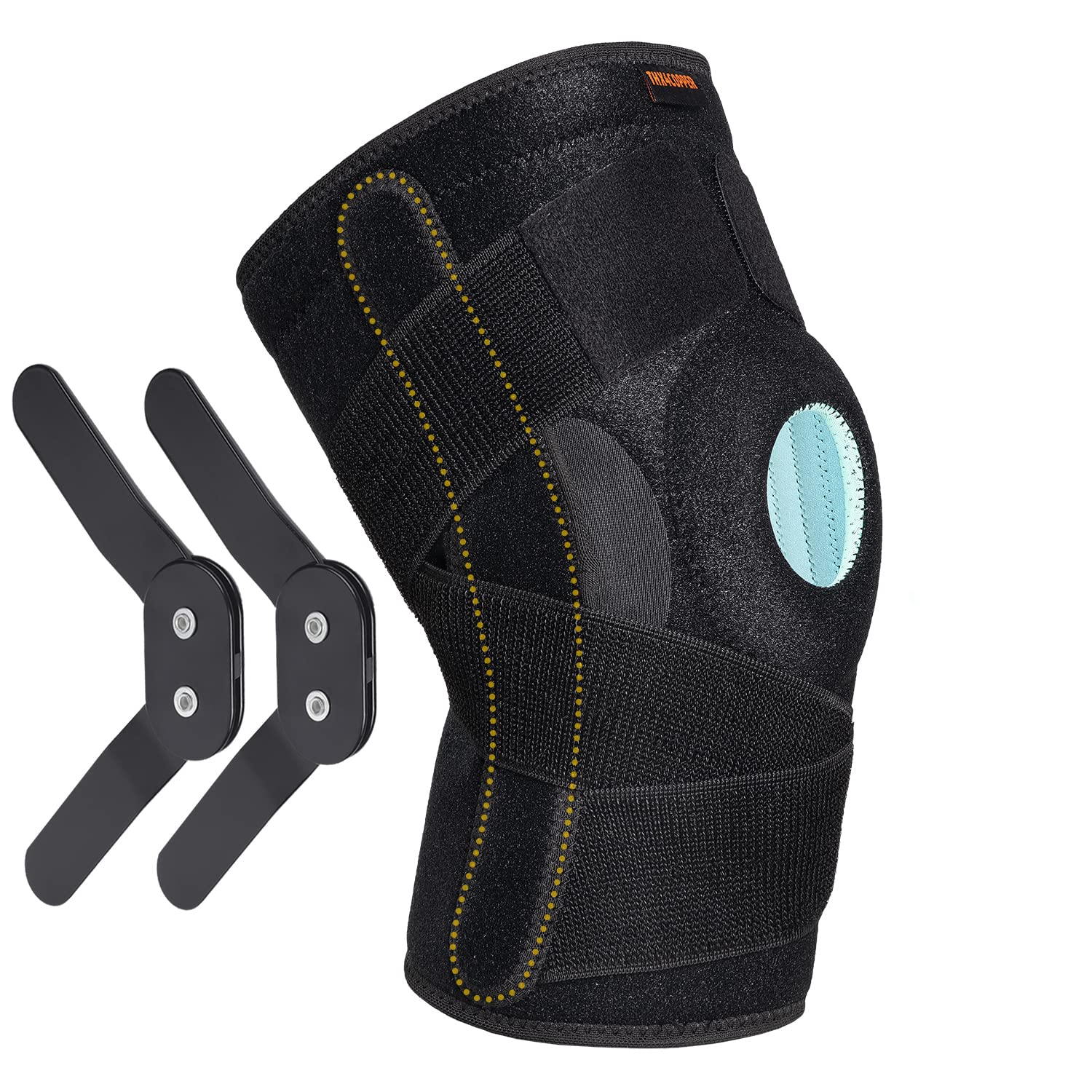 THX4COPPER Hinged Knee Brace - Adjustable Open Patella with Straps & Side Stabilizers - Compression Support for Protection&Pain Relief - Trauma, ACL, LCL, MCL, Tears, Arthritis,Tendon, Injuries