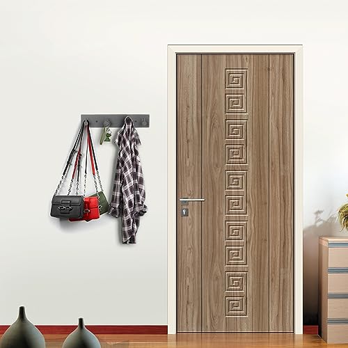 VIRFIN Key Hooks for Wall, Self Adhesive Key Holder for Wall with 2 Self-Adhesive Tapes, No Damage Key Holder Rack for Wall with 4 Key Hooks for Entryway, Door, Bathroom, Kitchen