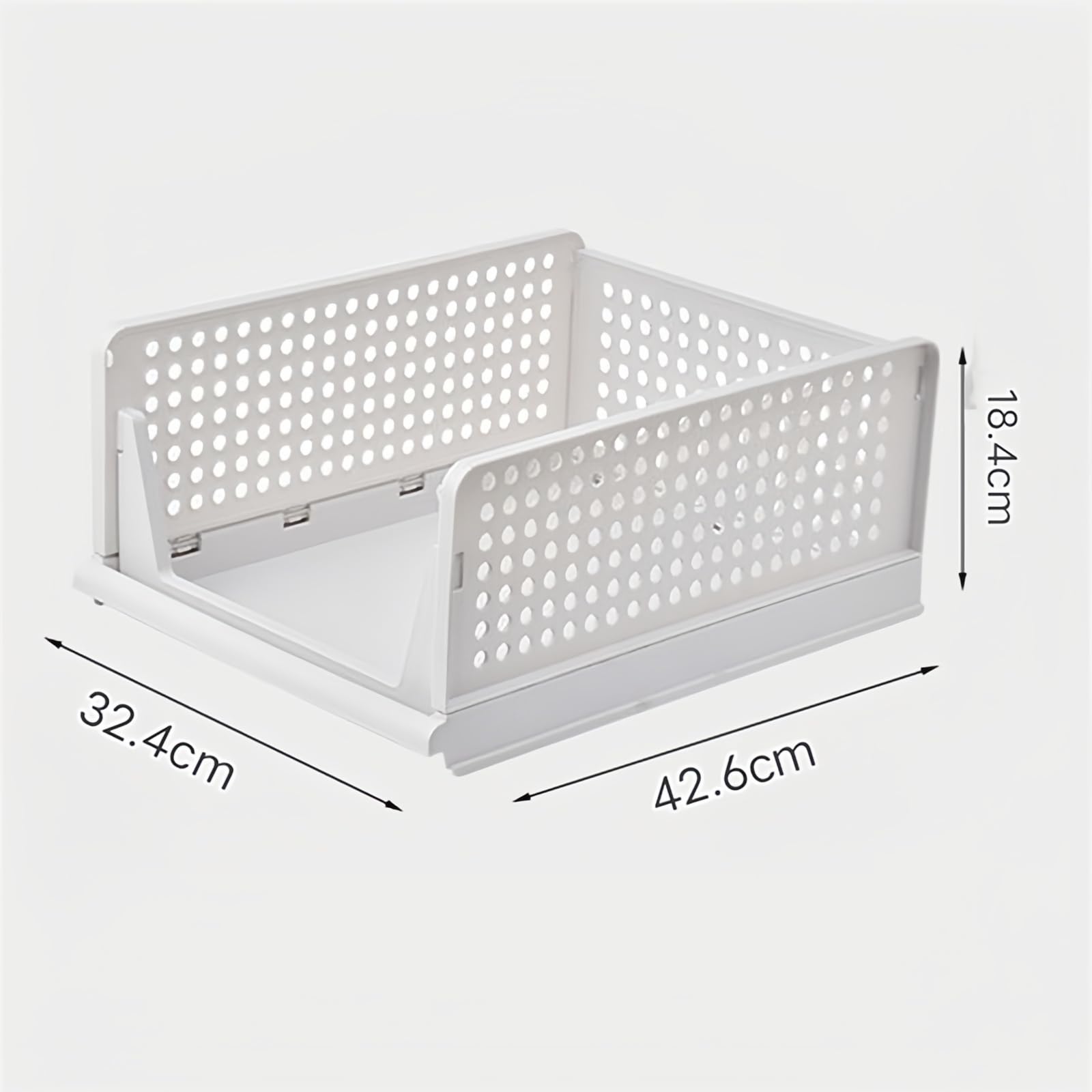 VVoodeinck 4 Drawer Style Wardrobe Storage Boxes with Stackable Plastic Storage Basket Wardrobe Storage Box Kitchen Bathroom Bedroom Office Storage Box Layered Storage Box(17*13*7IN)