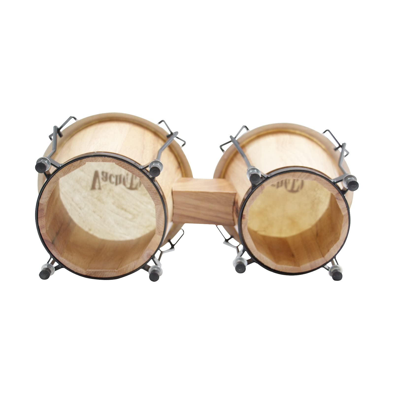 VACHAN Bongo Drums 6”and 7”Bongos for Adults Kids, Professionals Cavity Wood Percussion Instrument with Tuning Wrench,Natural Finish