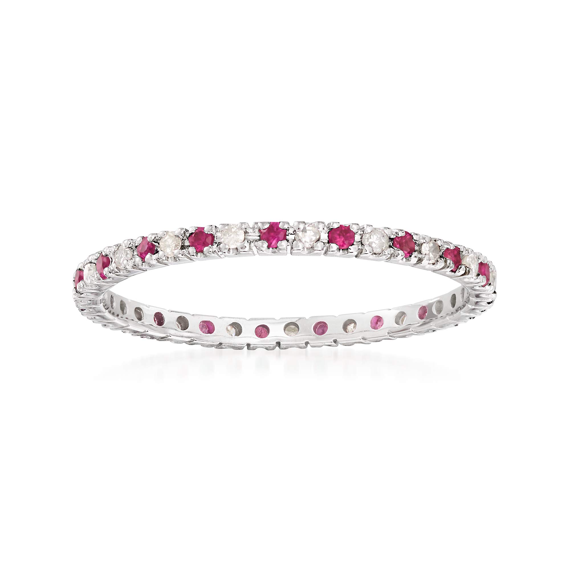 Ross-Simons Precious Gemstone and Diamond Eternity Band in 14kt White Gold