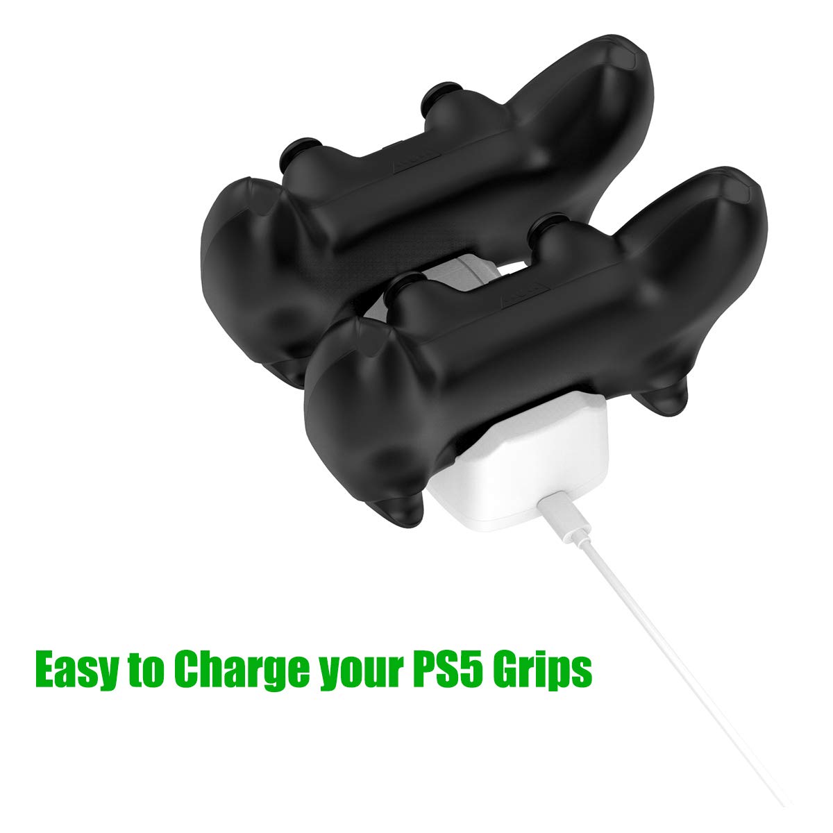 YoYaFe PS5 Controller Charger, Dual USB Type C Charging Station for Playstation 5, IC Protection, Fast Charging, Two Dualsense Charging Station for Playstation 5, PS5 Charging Dock - White
