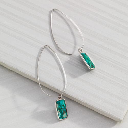 Silpada 'Oasis' Compressed Turquoise Drop Earrings in Sterling Silver