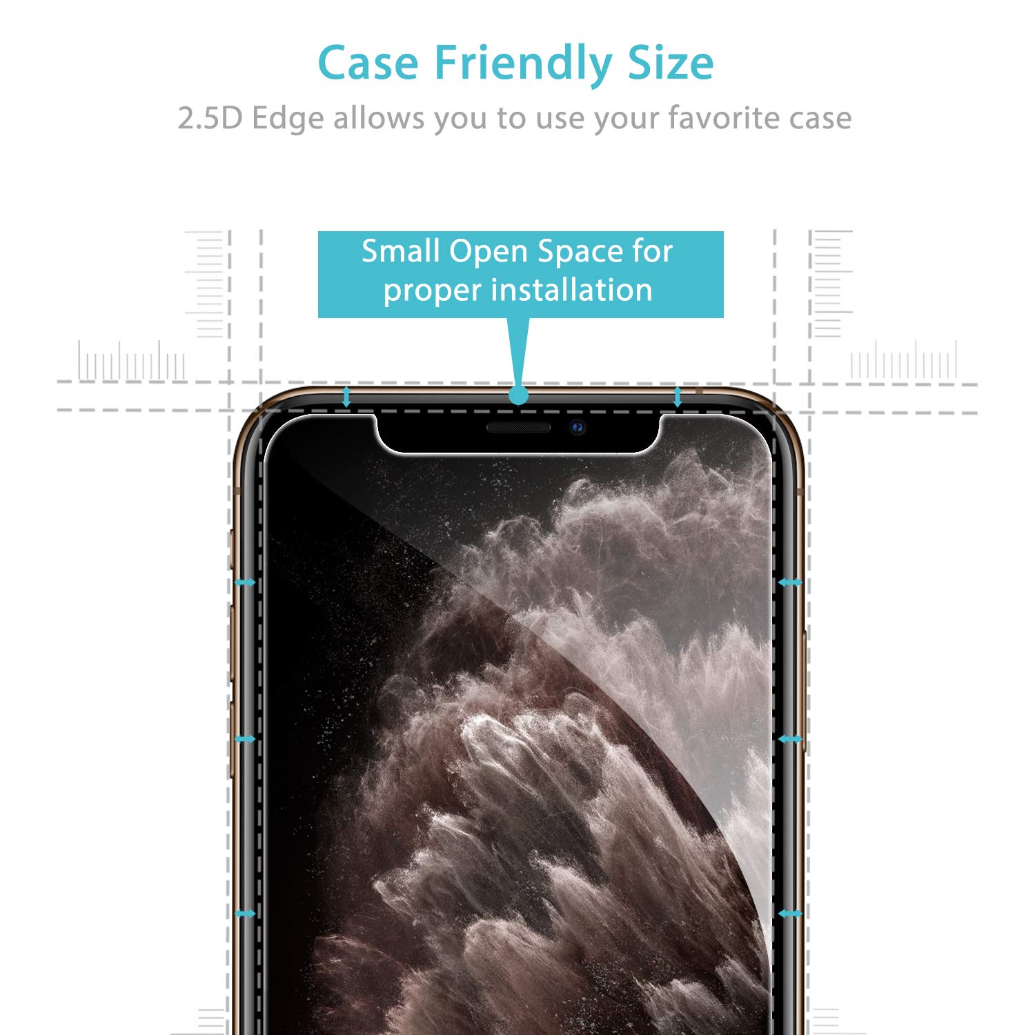 Syncwire iPhone 11 Pro Max/iPhone Xs Max Screen Protector (3-Pack), Anti-Fingerprint Tempered Glass (9H Hardness, 6X Stronger, Installation Frame, Bubble Free) [Not Edge to Edge]