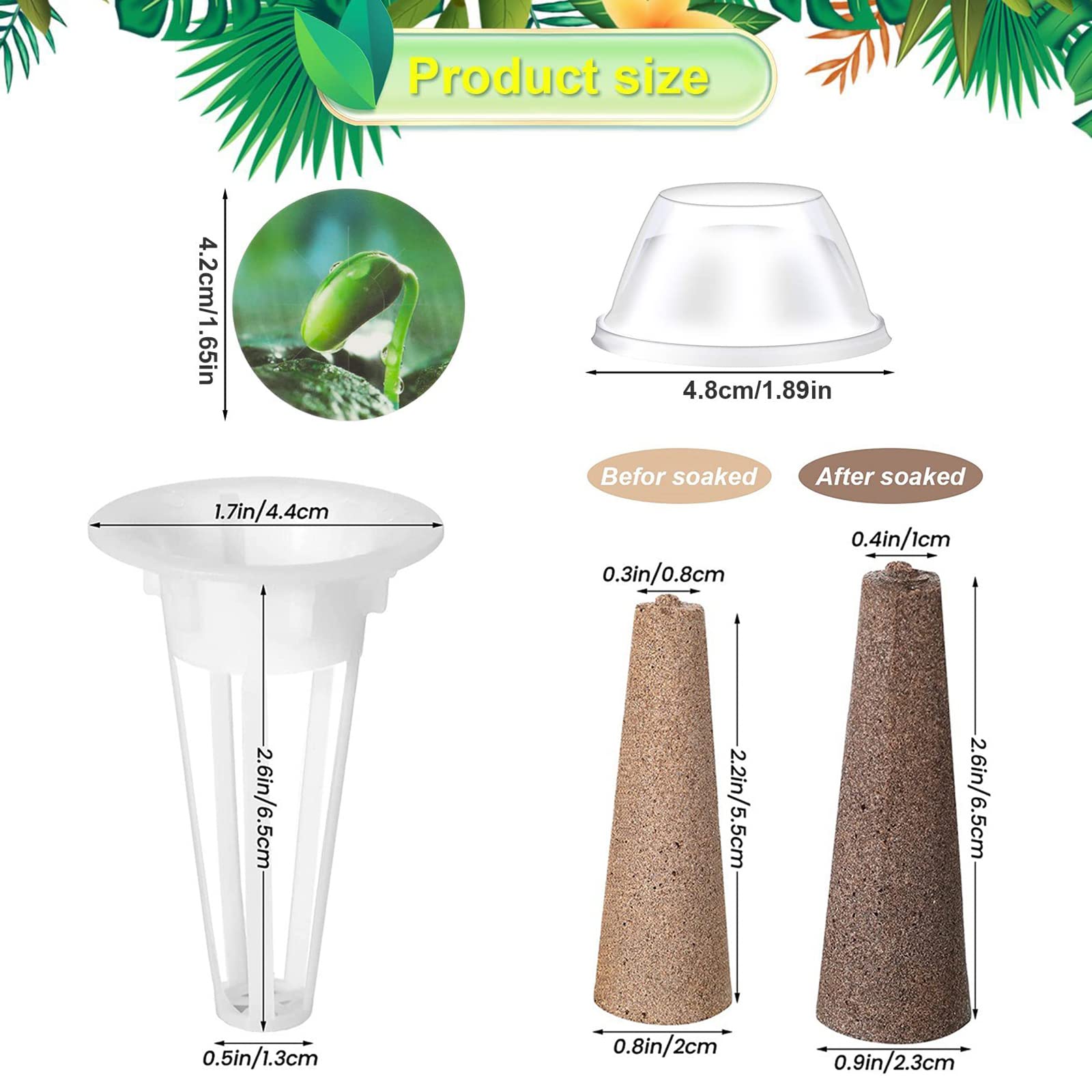 Seed Pod Kit for AeroGarden 120 Pcs Hydroponic Garden Accessories Pod Kit Including Grow Baskets Transparent Insulation Lids Plant Grow Sponges Labels for Seed Starting System, Hydroponic Growing Kit