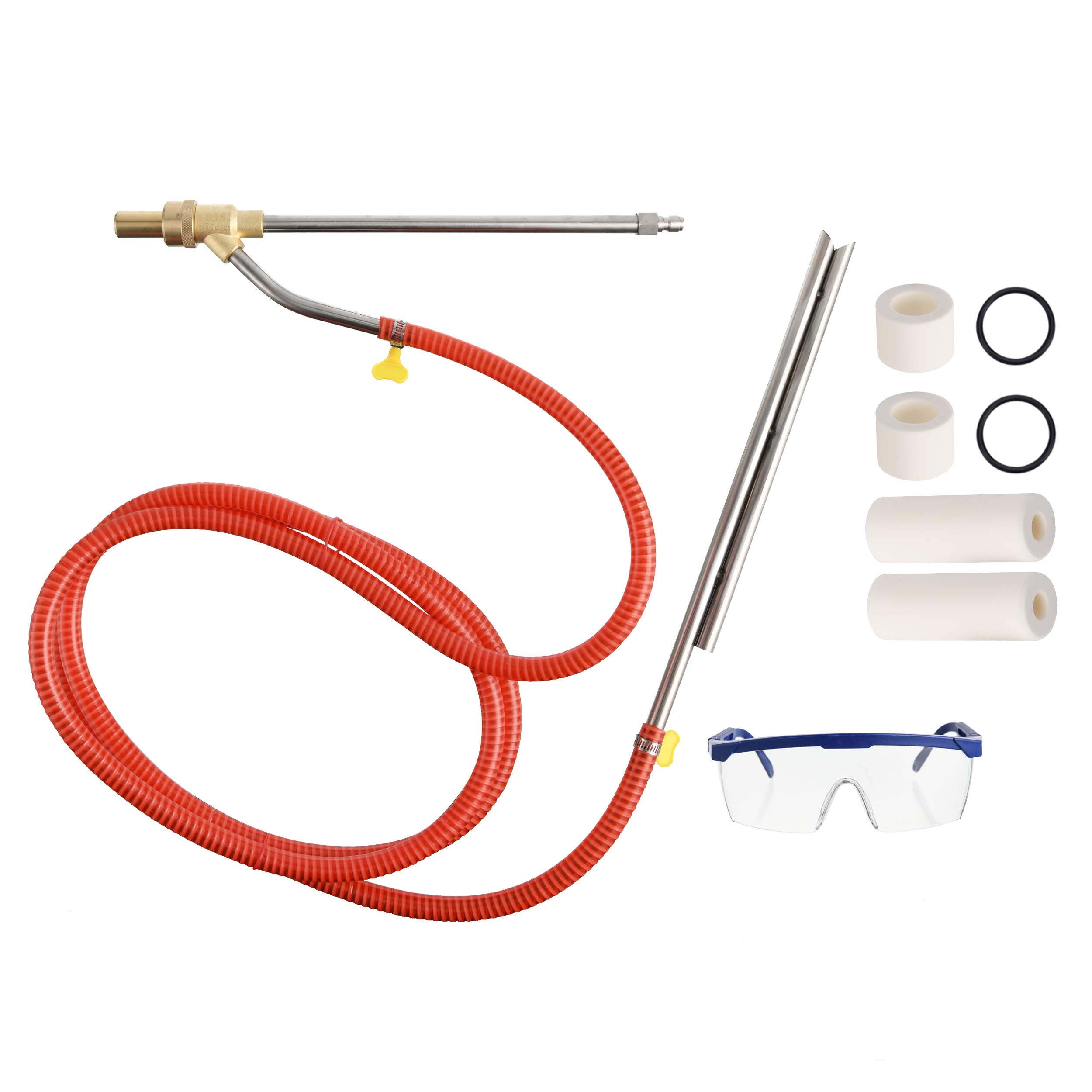 RIDGE WASHER Pressure Washer Sandblasting Kit, Wet Abrasive Sand Blaster Attachment, with Replacement Nozzle Tips, 1/4 Inch Quick Disconnect, 5000 PSI