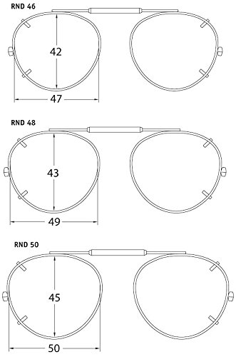 Shade Control Visionaries Polarized Clip on Sunglasses - Round - Gun Frame - 49 x 43 Eye