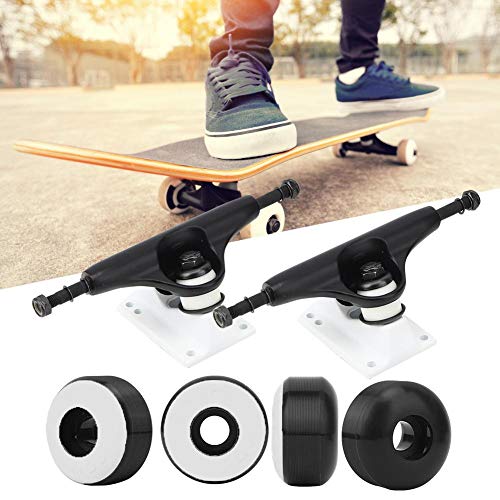 Skateboard HR100A Aluminium Alloy PU Wheel 5 Inch Skateboard Bracket Gasket Accessory All in One Skate for Competition Place(Black)