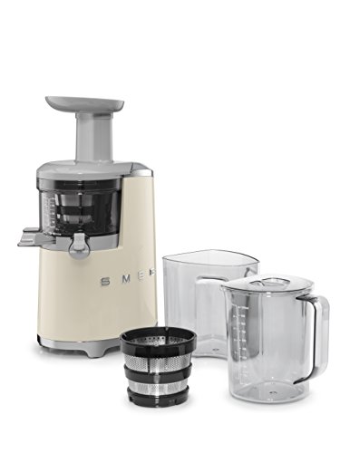 Smeg SJF01CREU 150W 50's Retro Style Aesthetic Slow Juicer, Cream