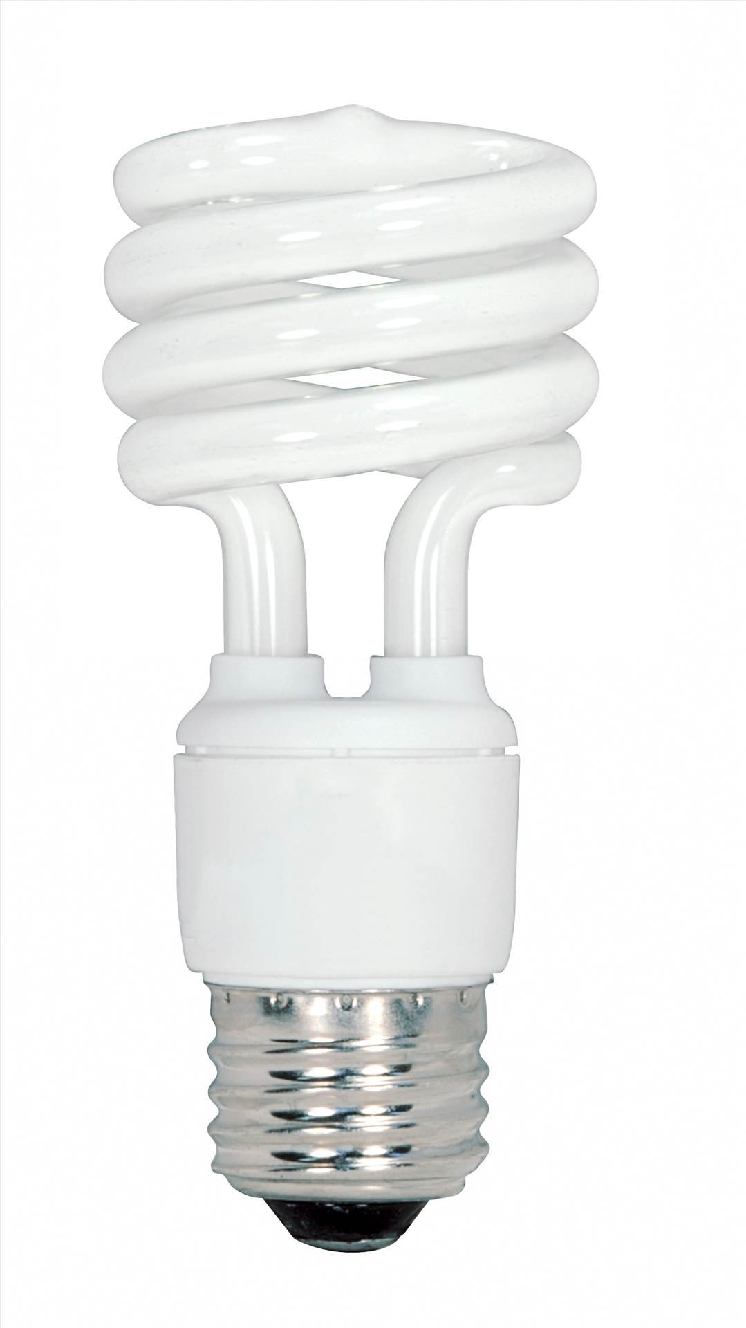 Satco S6236 13-Watt Medium Base T2 Mini Spiral, 4100K, 120V, Equivalent to 60-Watt Incandescent Lamp for Enclosed Fixtures,Pack of 4 , White