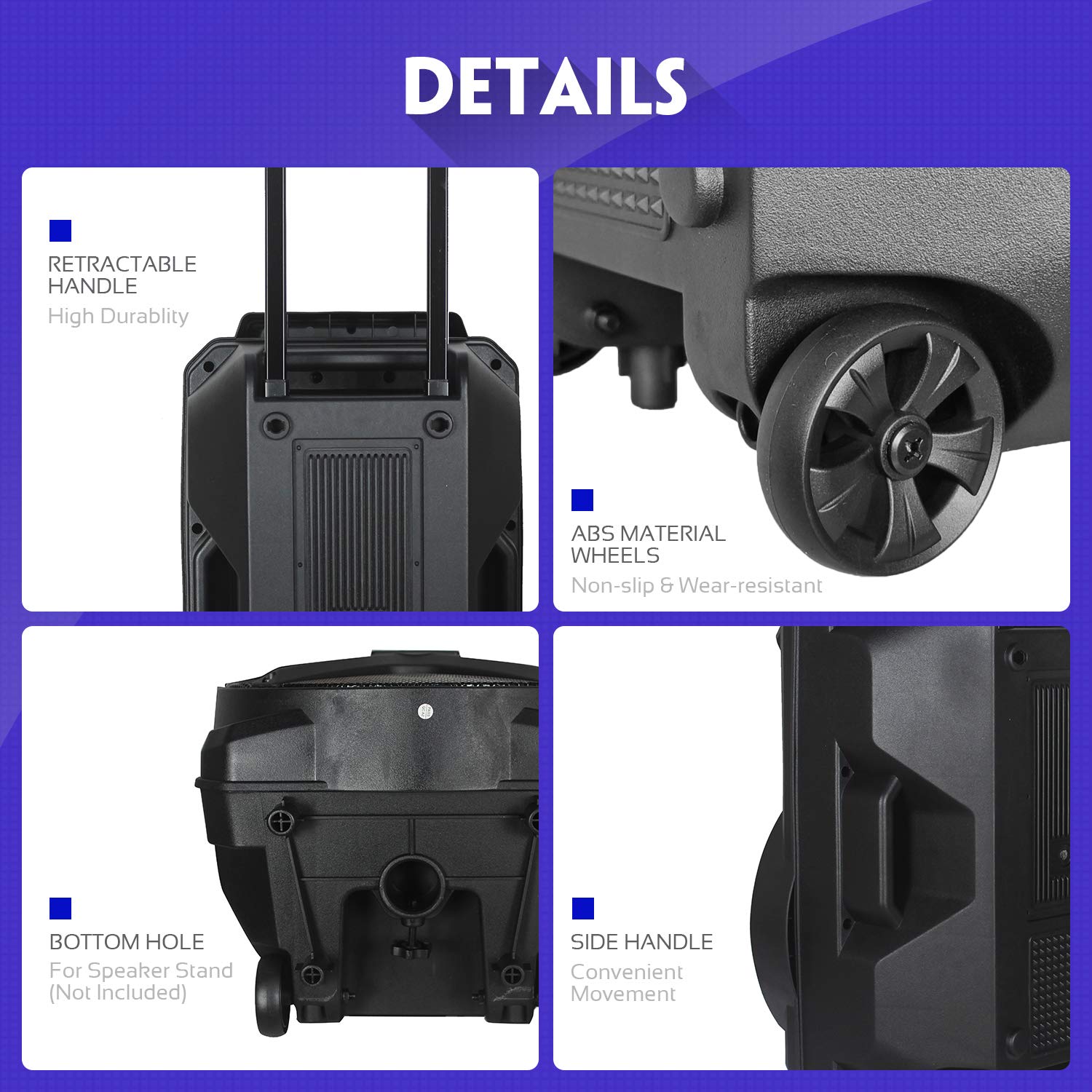STARQUEEN Karaoke Machine for Adults and Kids 12 Inch Karaoke Speaker with Bluetooth Portable Pa Speaker with TWS/Mic Priority/LED Light Ideal for Home Party Speech Outdoor