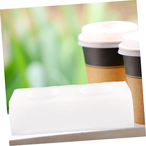 YARNOW 2pcs Takeaway Cup Holder Pool Drink Floats Beverage Packing Stand Cup Holders for Drinks Takeout Holder Foam Pool Floats Takeout Cup Carrier Water Cup Epe Pearl Cotton Coffee White