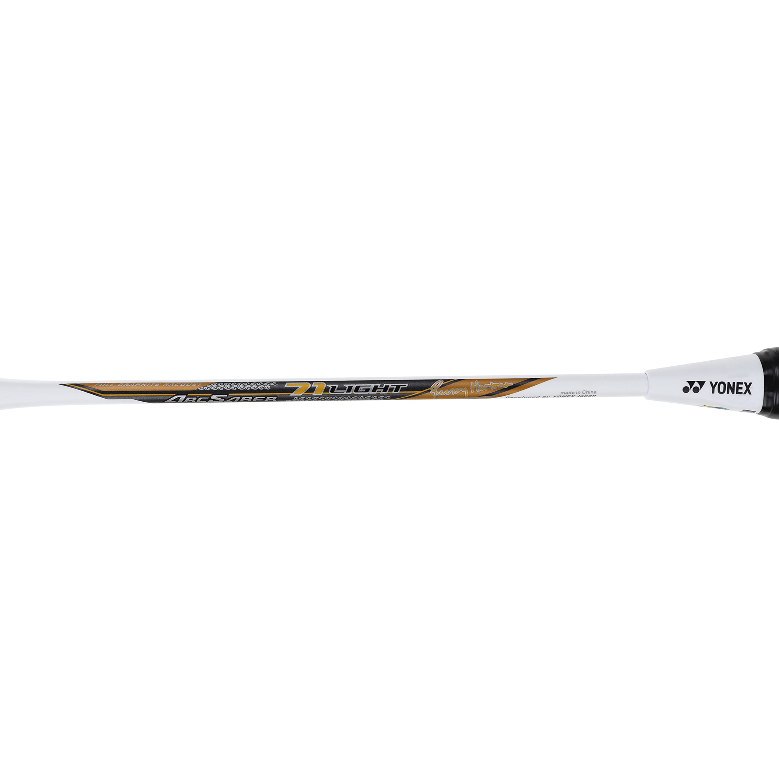 Yonex Arcsaber 71 Light Graphite Badminton Raquet with Free Full Cover (77 Grams, 30 lbs Tension) (71 White)