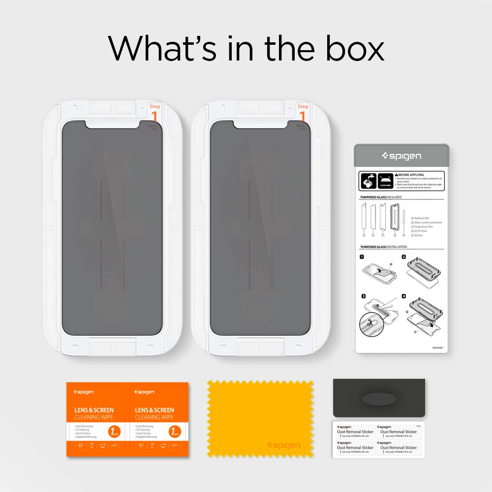 Spigen Tempered Glass Screen Protector [Glas.tR EZ Fit] designed for iPhone 11 Pro Max/iPhone Xs Max [2Pack] - Privacy