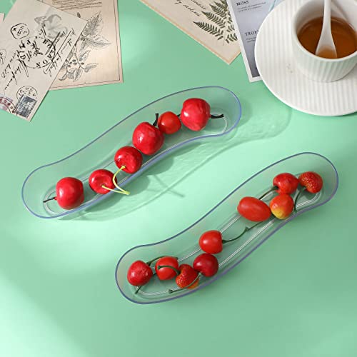Viprest 10 Ounce Olive Plate Curved Olive Tray Chip Resistant Clear Acrylic Olive Canoe Dishwasher Safe For Snacks Condiments or Appetizers