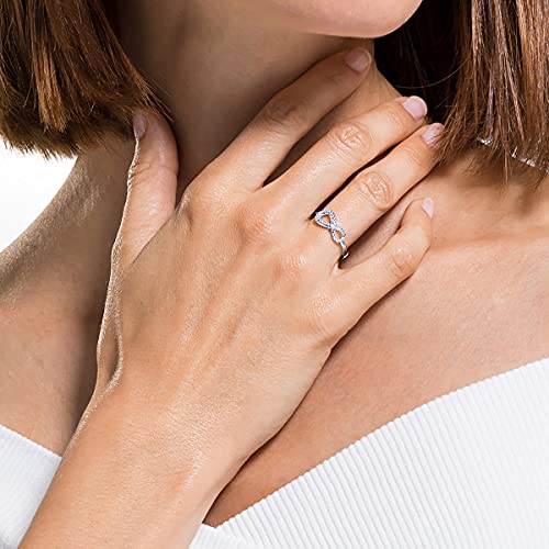 SWAROVSKI Infinity Ring, Clear Crystals with Matching Crystal Pavé on a Rhodium Finish Setting with Infinity Detail, Size 8, Part of the Infinity Collection