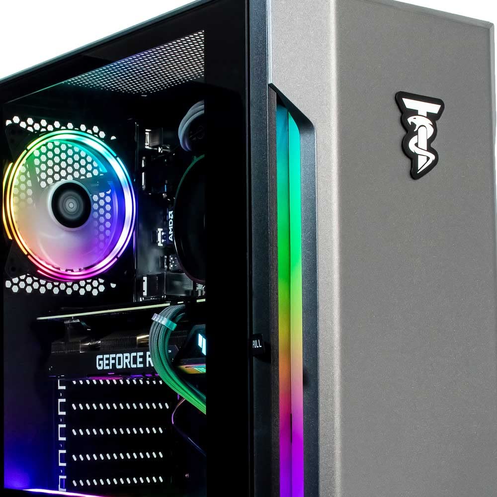ViprTech Rebel Gaming PC Desktop Computer - AMD Ryzen 5 (12-LCore 3.9Ghz), RTX 3060 12GB, 32GB DDR4 3200 RAM, 1TB NVMe SSD, 600W Gold PSU, VR-Ready, Streaming, RGB, Win 11 Pro, Warranty, Black