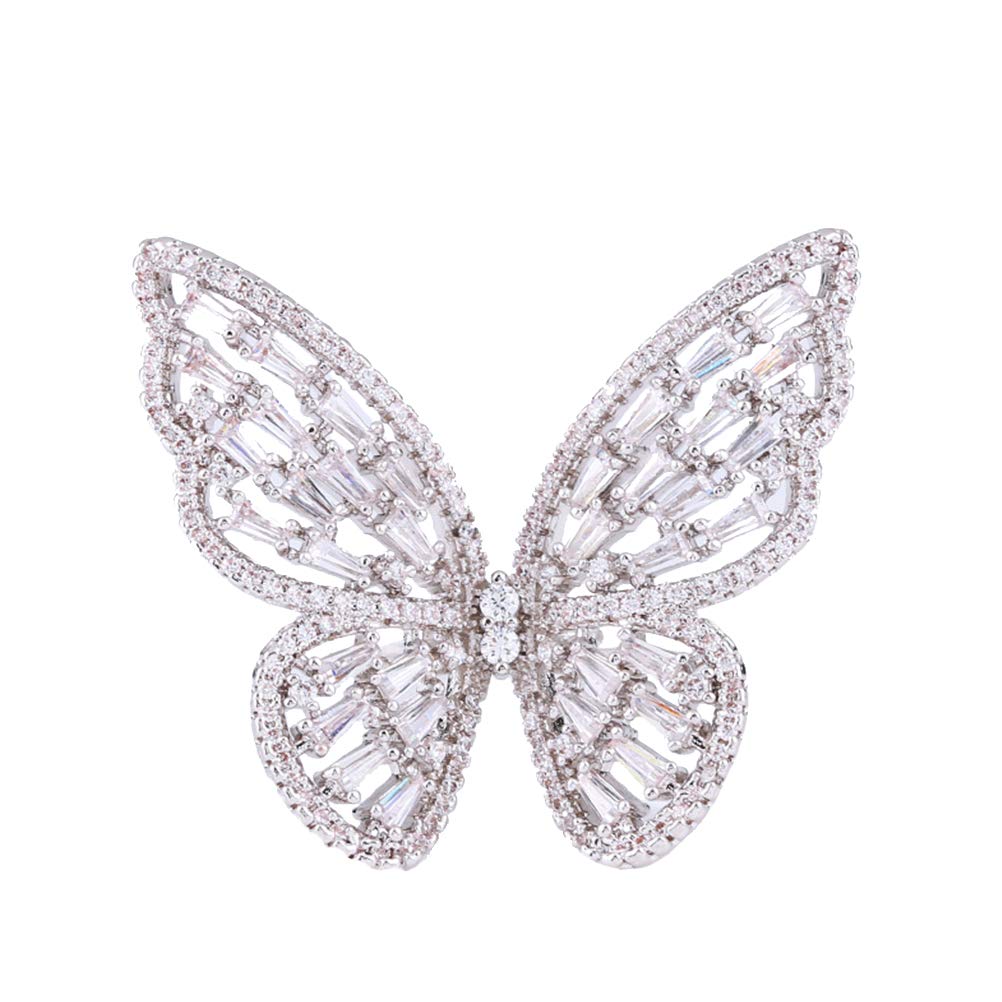 TENDYCOCO Women Big Butterfly Ring Beautiful Luxury Crystal Ring for Party Banquet ï¼ˆ7ï¼‰
