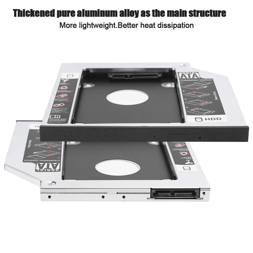 State Drive Bracket, Aluminum Alloy Lightweight Computer Accessory Thickened for 9.5 MM SSD