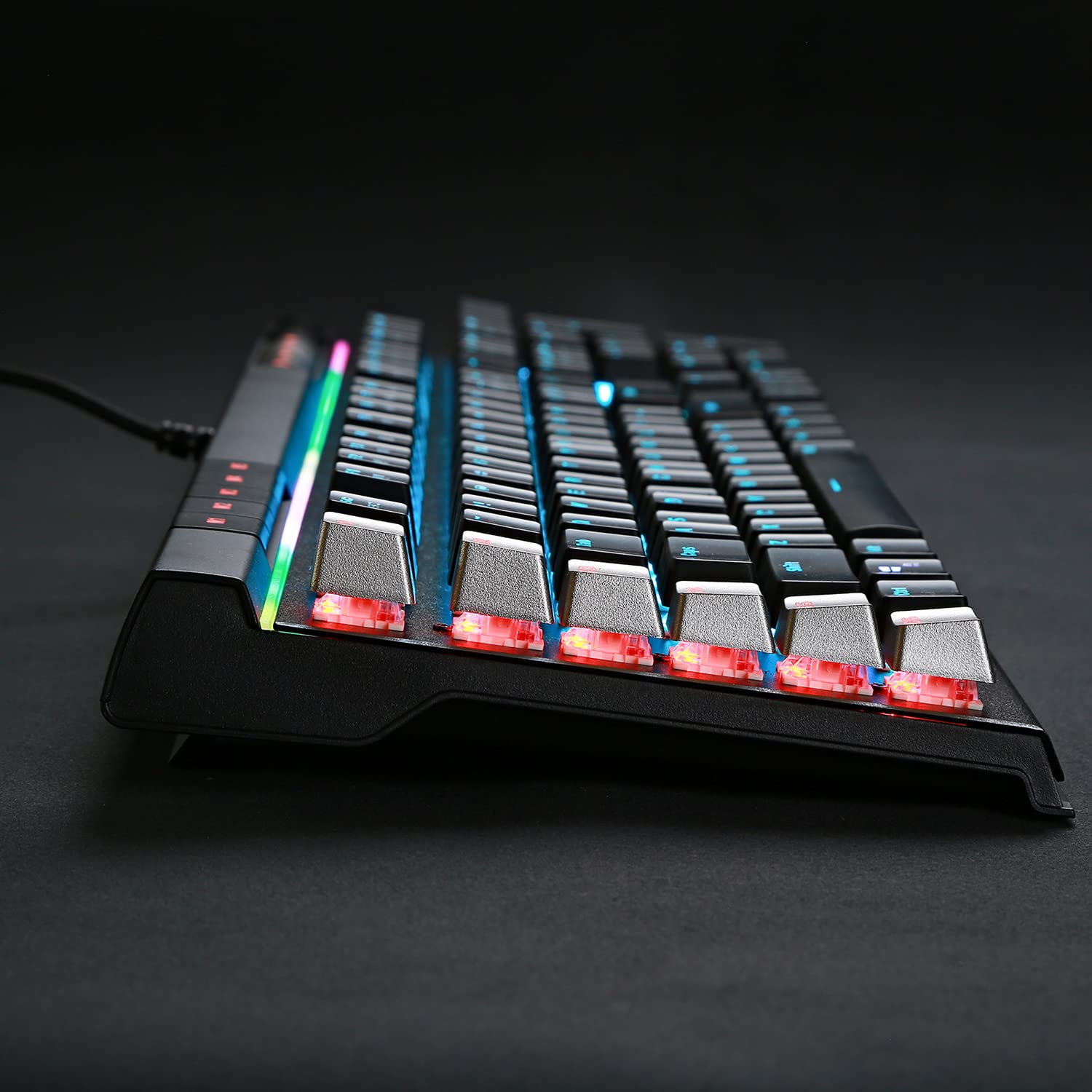 teamwolf VOIDRAY EX Mechanical Gaming Keyboard Blue Switches Media Keys RGB Breath Changing Backlight Anti-Ghosting with 2 USB Ports