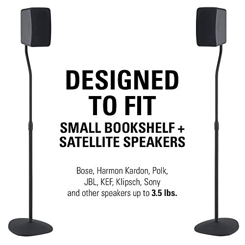 SANUS Adjustable Speaker Stands & Super Slim HDMI Cable Bundle