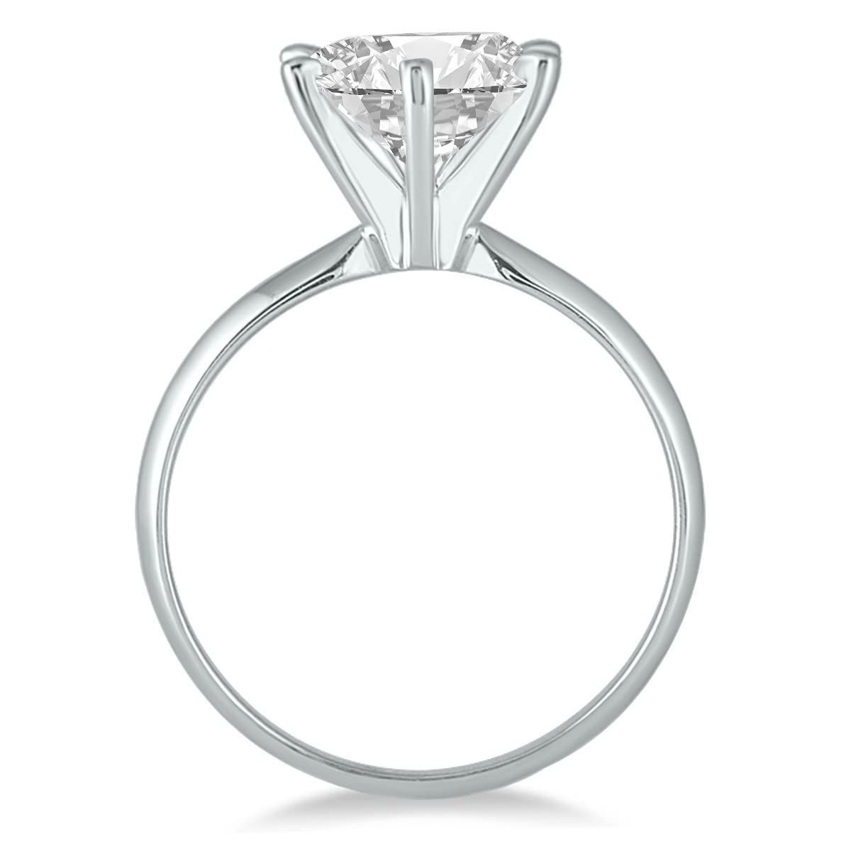SZUL IGI Certified Lab Grown 1 Carat Diamond Solitaire Ring in 14K White Gold (I Color, SI2 Clarity)