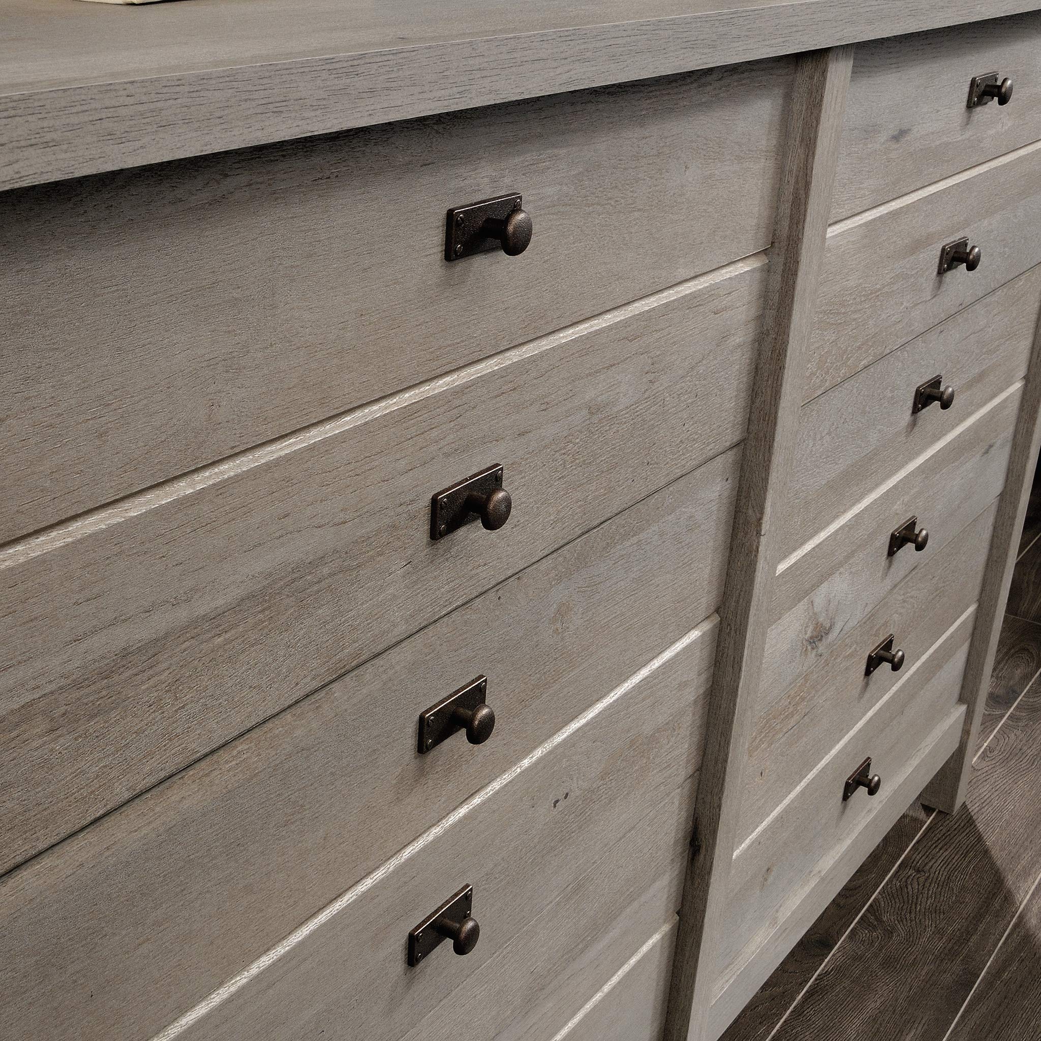 Sauder Cottage Road Dresser, L: 56.77" x W: 19.29" x H: 35.35", Mystic Oak finish