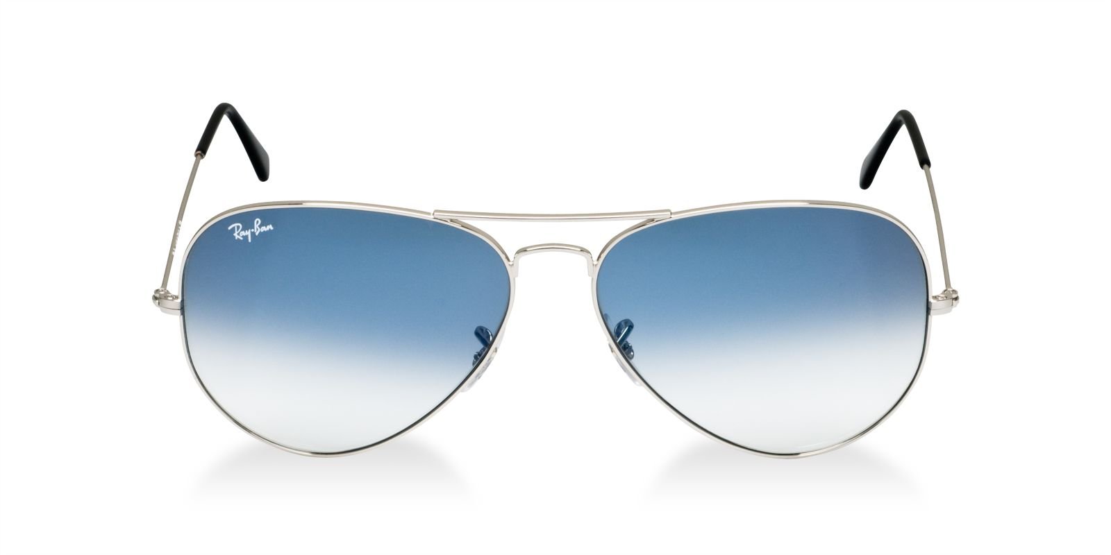 RAY-BAN RB 3025 AVIATOR SUNGLASSES (58 mm, 003/3F SILVER CRYSTAL WHITE/GRADIENT BLUE)