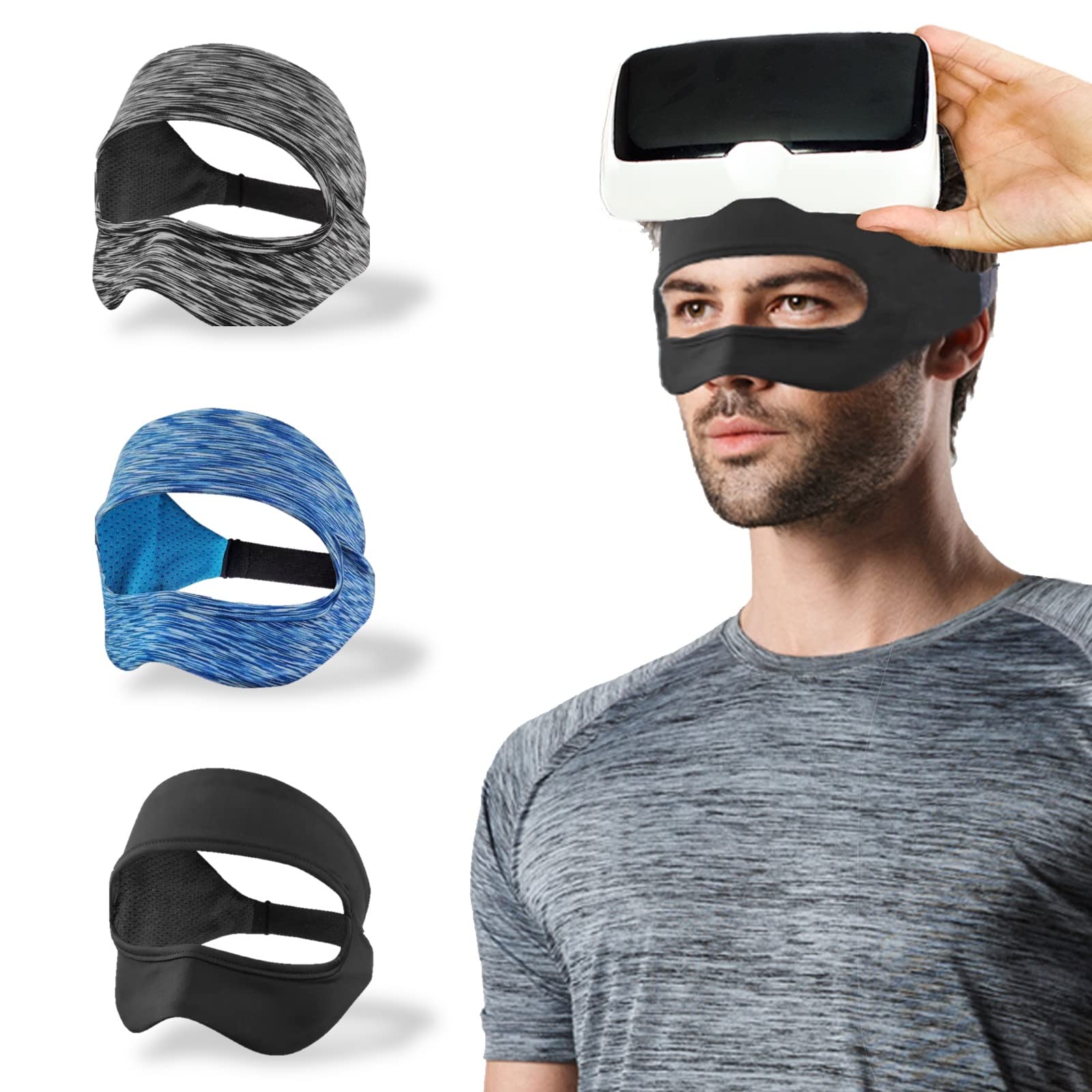 We&Life Sweat Guard, Compatible with Oculus Quest 2 and Oculus Go, VR Masks, Sweat Band, Face mask Use for Workouts Supernatural (3pcs)