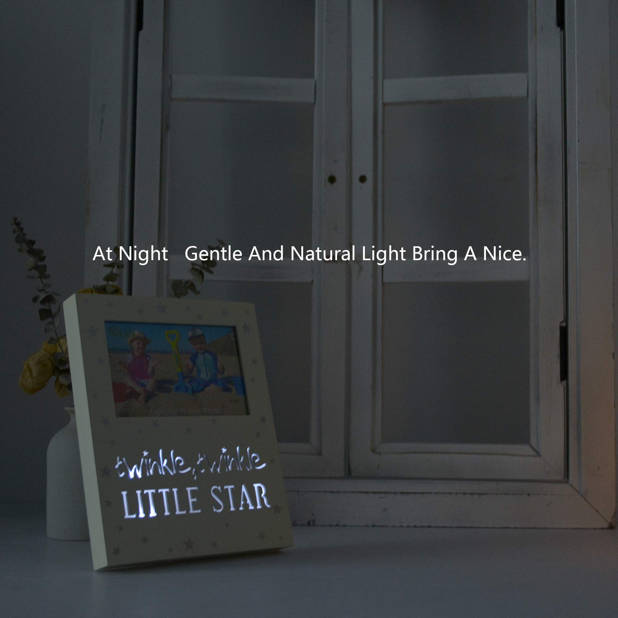 YEASL Twinkle Twinkle Little Star Baby Picture Frame-Light Up Baby Tabletop Photo Keepsake Frame 4"x 6" Baby Holiday Gift (Horizontal 4*6)