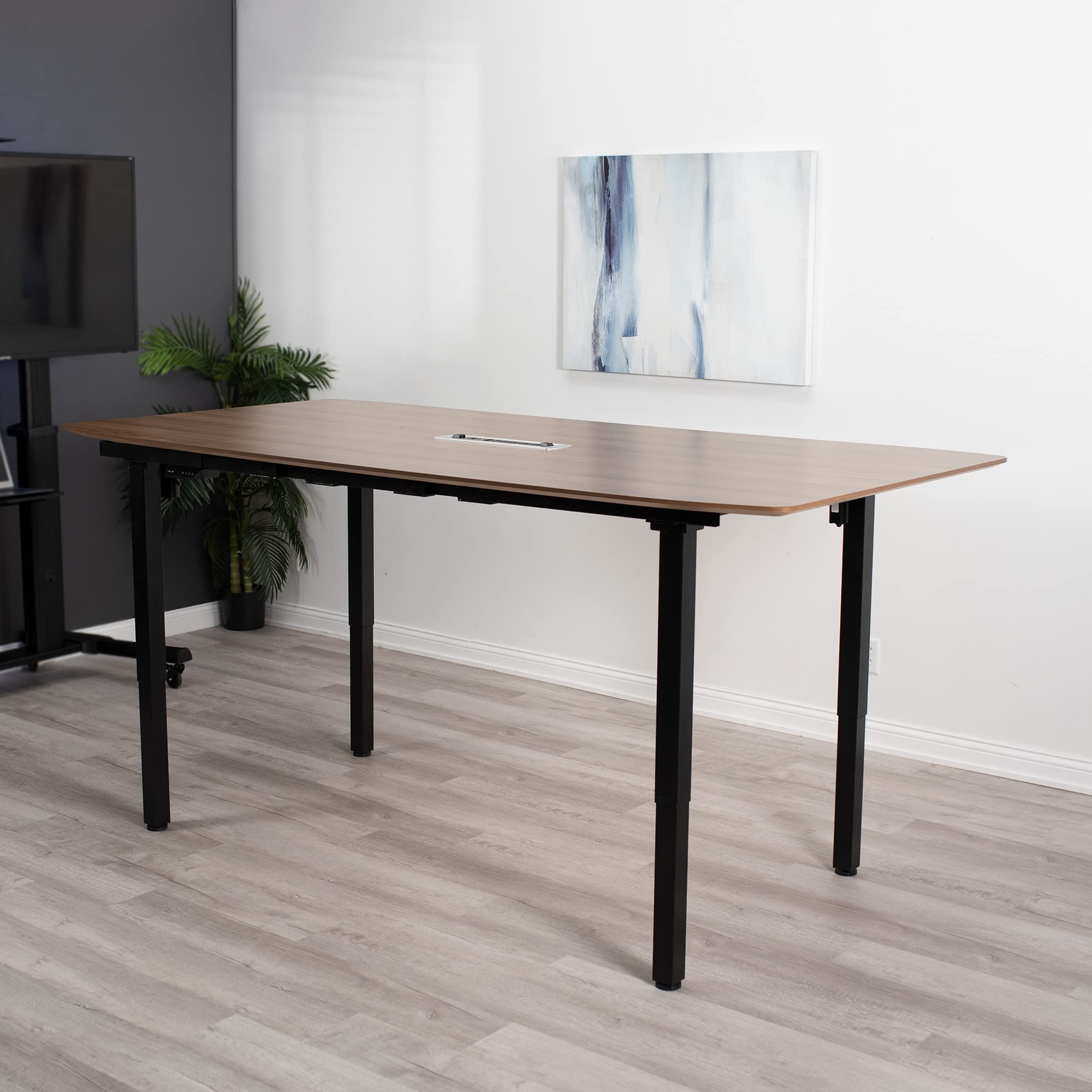 VIVO 4-Leg Dual Motor Electric Stand Up Desk Frame for Height Adjustable Workstation, Frame Only, Memory Control, Holds Extra Large Table Tops up to 130 x 60 inches and 352 lbs, Black, DESK-E-400B
