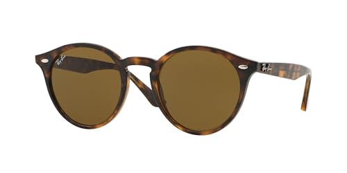 Ray-Ban RB2180 Round Sunglasses, Light Havana/Dark Brown, 49 mm