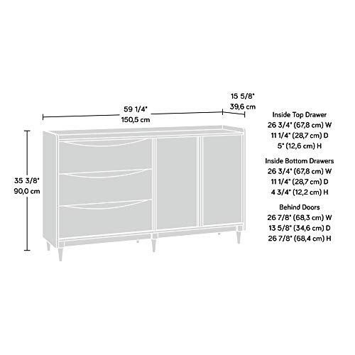 Sauder Harvey Park Entertainment Credenza, For TV's up to 55", Grand Walnut finish