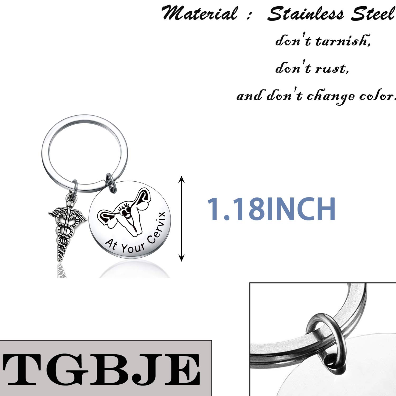 TGBJE Gynecologist Gift at Your Cervix Keychain Midwife Gift Labor Nurse Jewelry Funny Gift for OB-GYN (Gynecologist Gift)