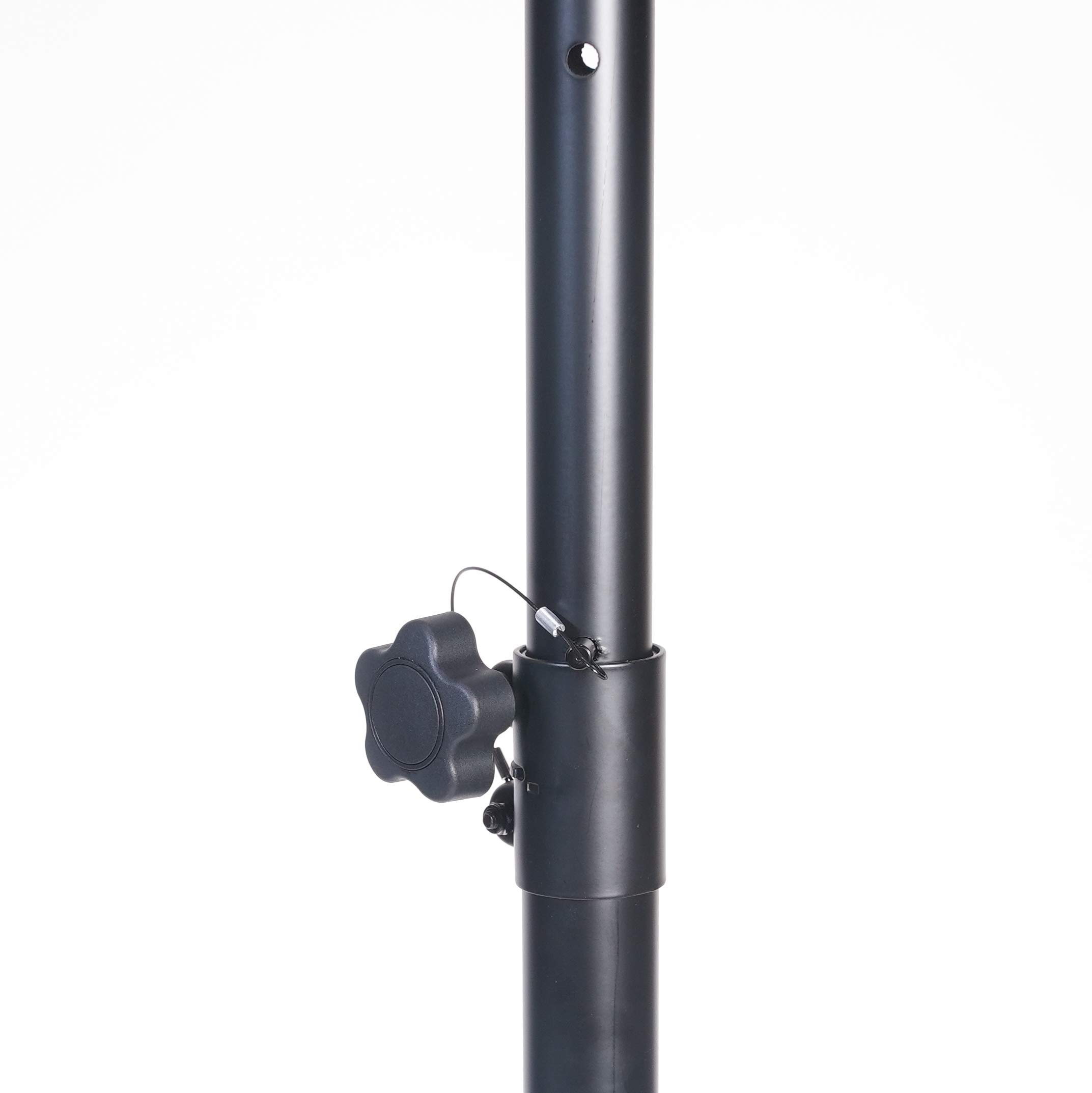 Universal Speaker Stand 6.65 ft DJ Mount PA Loudspeaker Holder Heavy Duty Tripod w/Adjustable Height from 46β to 80β Rated at 150 pounds Steel Insert Safety Pin Locking for Stability