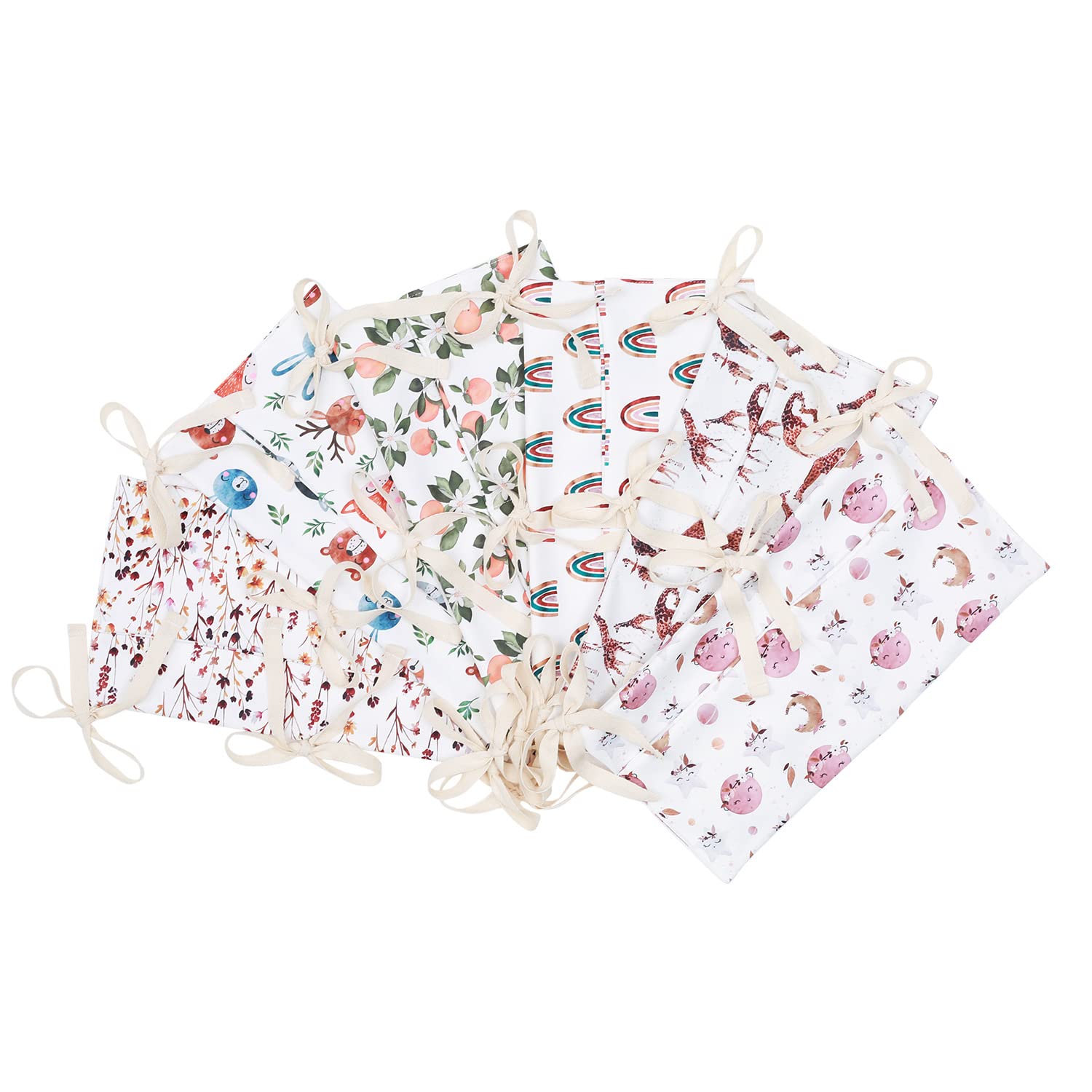YeeMan Cotton Baby Bedside Hanging Storage Bag,2 Pockets Organizer for Baby Cribs and Toys (Little Flowers)