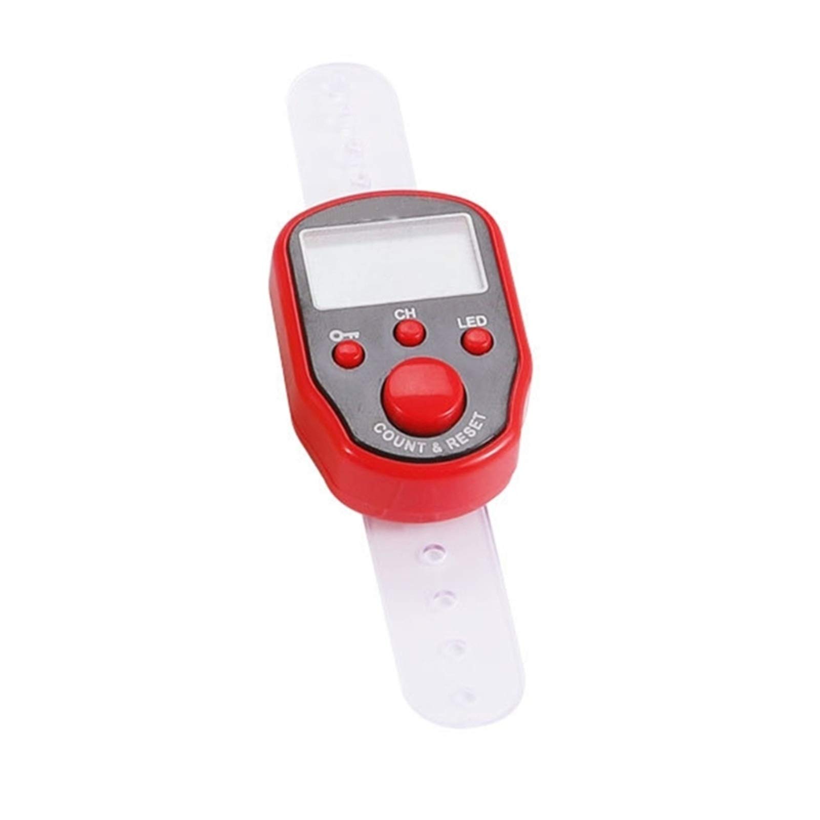 ZEFS--ESD Clicker Counter- Stitch Marker Row Hand Tally Finger Counter LCD Electric Digital Display LED Light for Sewing Knitting Weave Pray Soccer (Color : R)