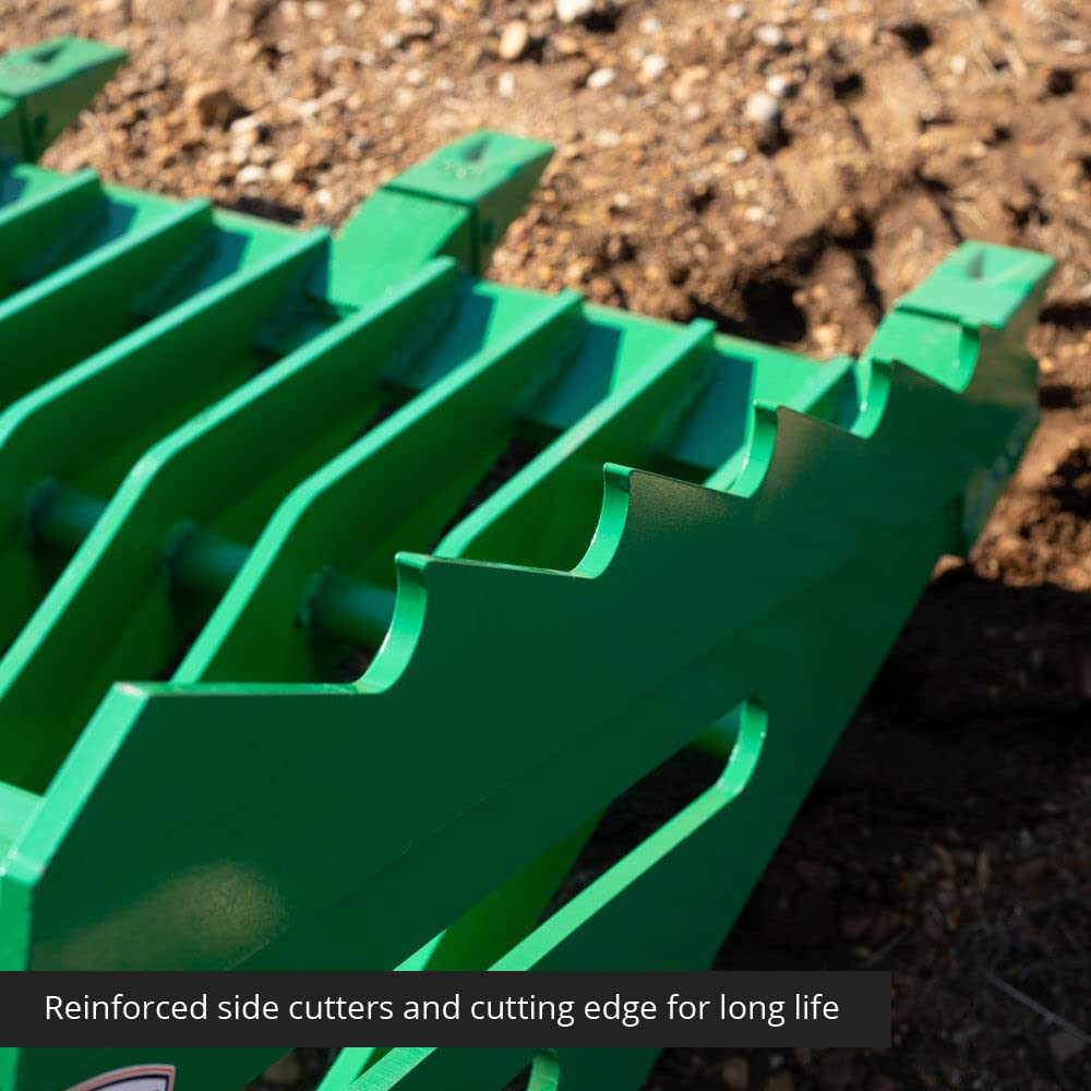 Titan Attachments 48in Fine Grade Skeleton Rock Bucket with Teeth for John Deere Loader with Hook and Pin Connection