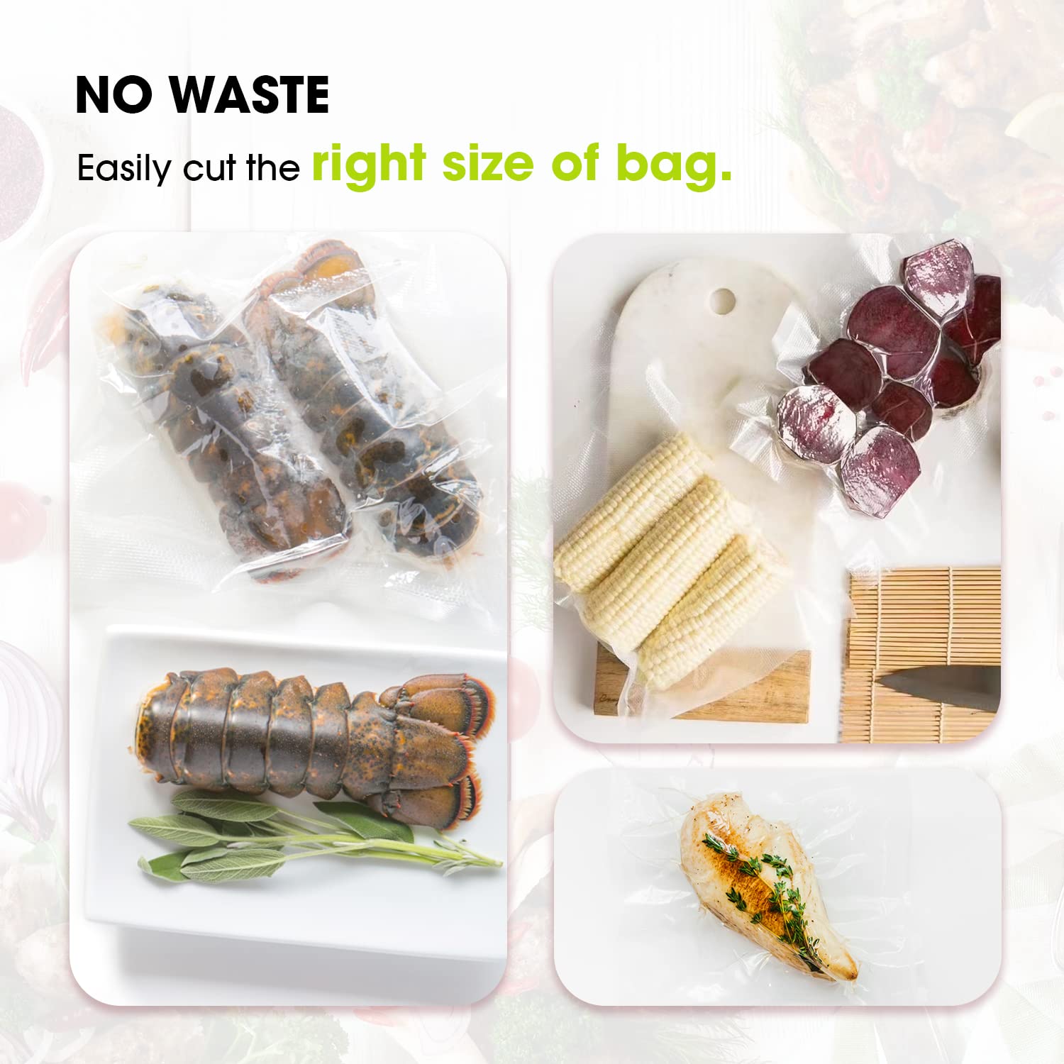 Vacuum Sealer Roll (11β x 150β) Keeper with Cutter - Premium Seal Bags for Food Saver, Ideal for Meal Prep, Sous Vide, and Storage, Vesta Precision