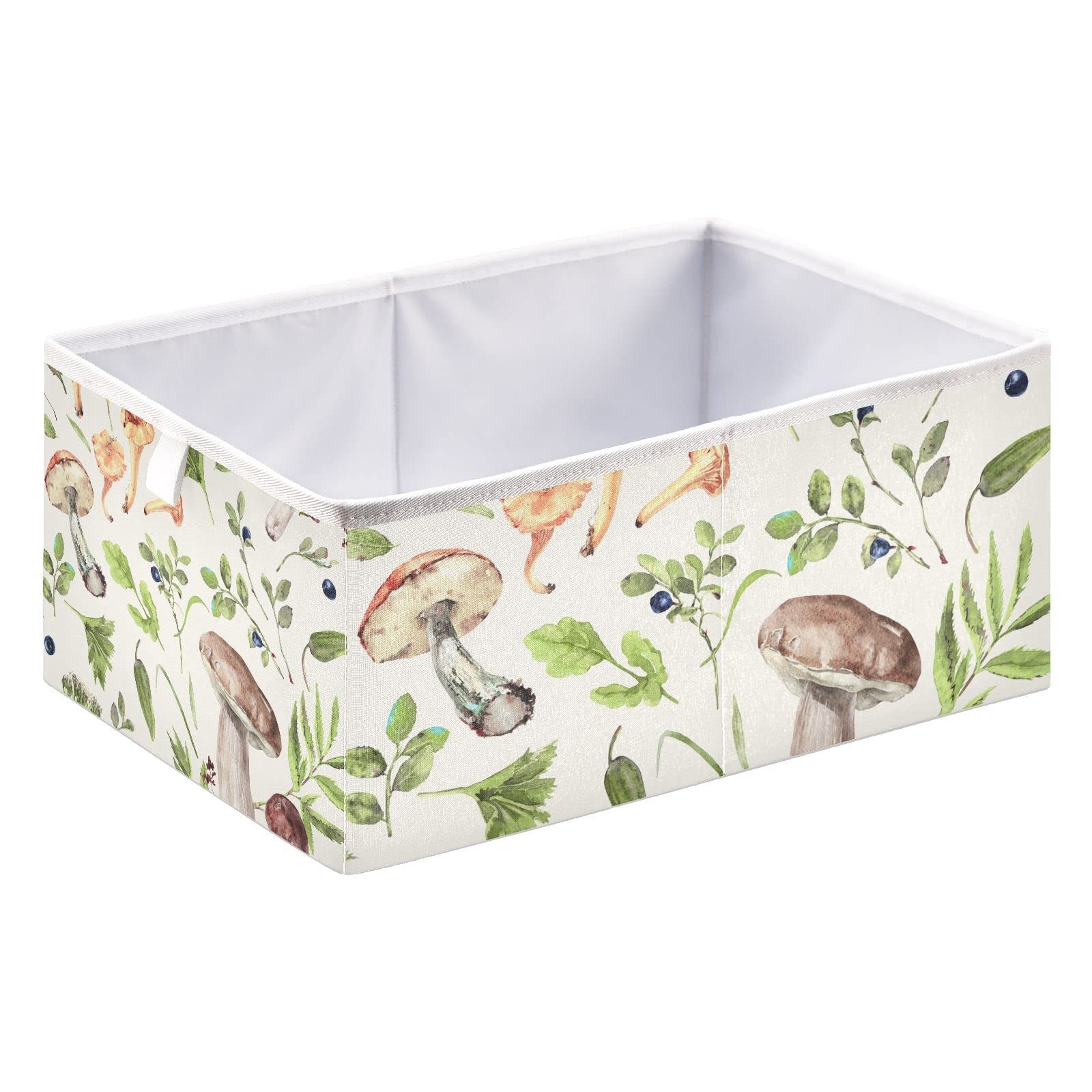 YEGAME Mushroom Cube Storage Box, Foldable Fabric Storage Cube Portable Storage Basket for Bookshelf Closet Laundry Room Nursery Home Decor, 11X11X11In