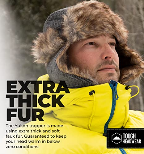 Tough Headwear Winter Trapper Hat - Russian Ushanka Trooper Aviator Hats for Men & Women - Snow Eskimo Hat with Ear Flaps