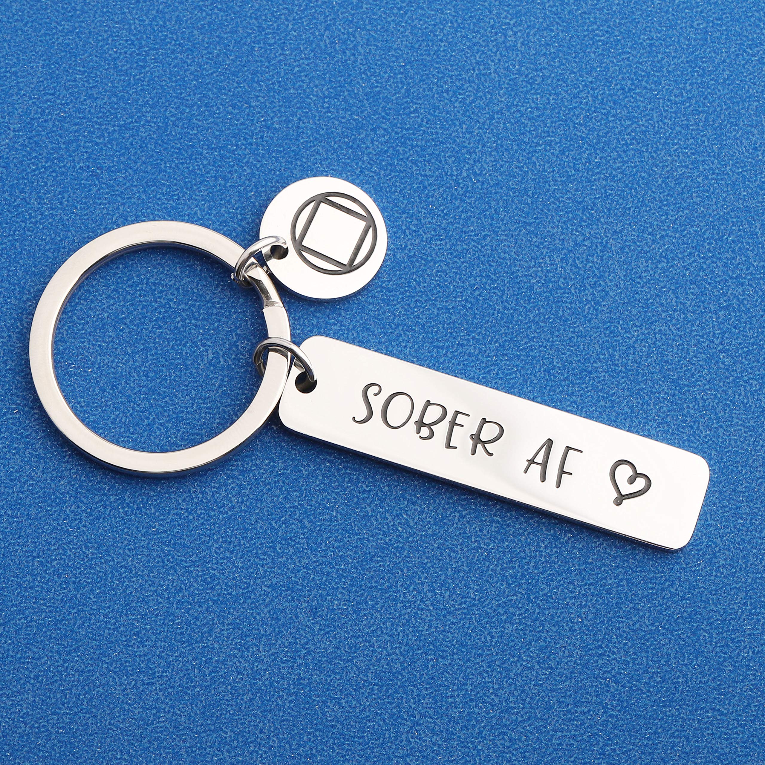 TGBJE Sobriety Gifts Sober AF Keychain AA gift Addiction Recovery Inspirational gift (NA gift)