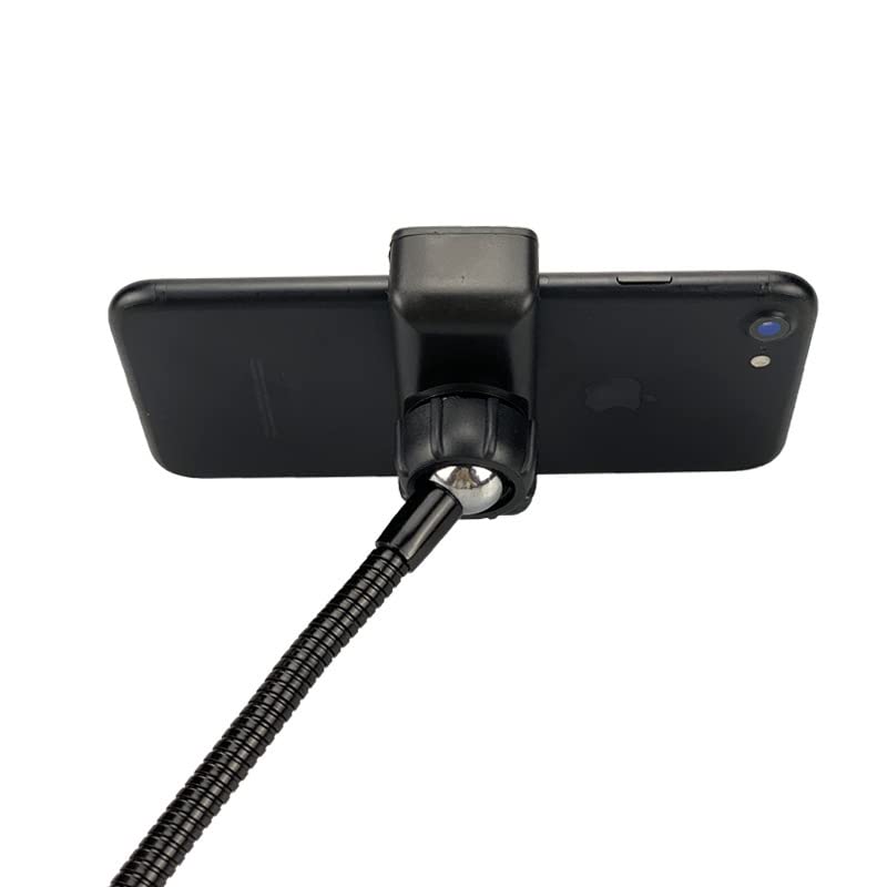 VizGiz 2 Pack Ring Light Phone Holder Replacement Clamp 17mm Rotate Ball Hole Clip Base for Hose Gooseneck Support Stand Live Broadcast Tripod Monopod Mount Attachment Cradle Black